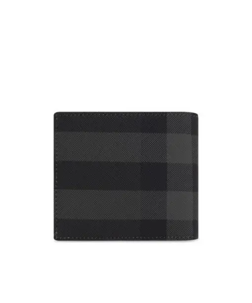 Burberry Logo Plaque Checked Bi-fold Wallet