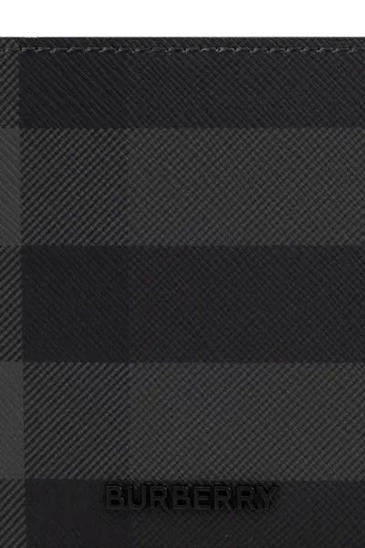 Burberry Logo Plaque Checked Bi-fold Wallet