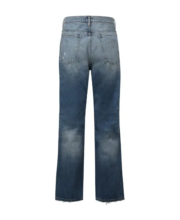 FRAME Distressed Detailed Flared Jeans - Black