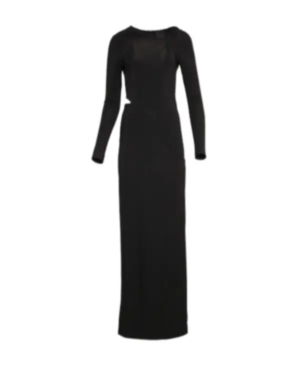 Givenchy Long Sleeve Asymmetrical Neck Maxi Dress