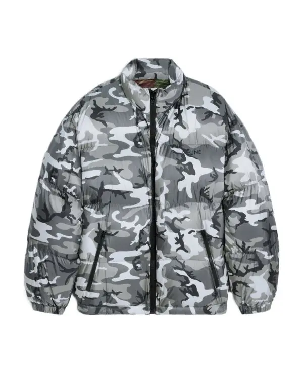 Celine Short Down Jacket In Nylon - Gray