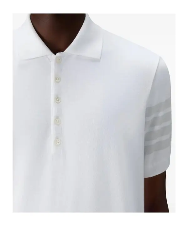 Thom Browne Ottoman 4-bar Logo Patch Polo Shirt