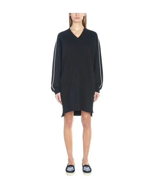 Kenzo Black Logo Print Sports Dress - Green