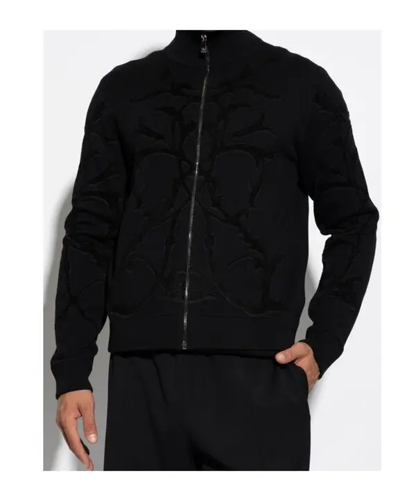 Versace Long-sleeved Zipped Cardigan