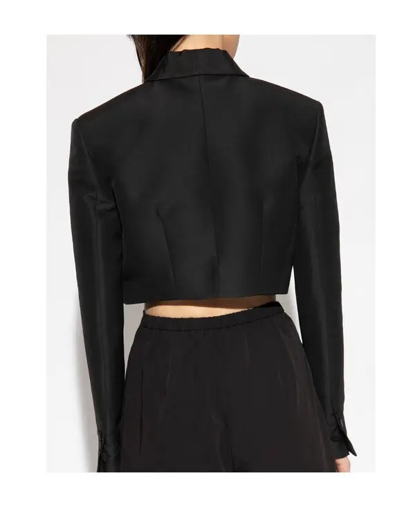 Dsquared2 Cropped V-neck Blazer With Single Button Closure