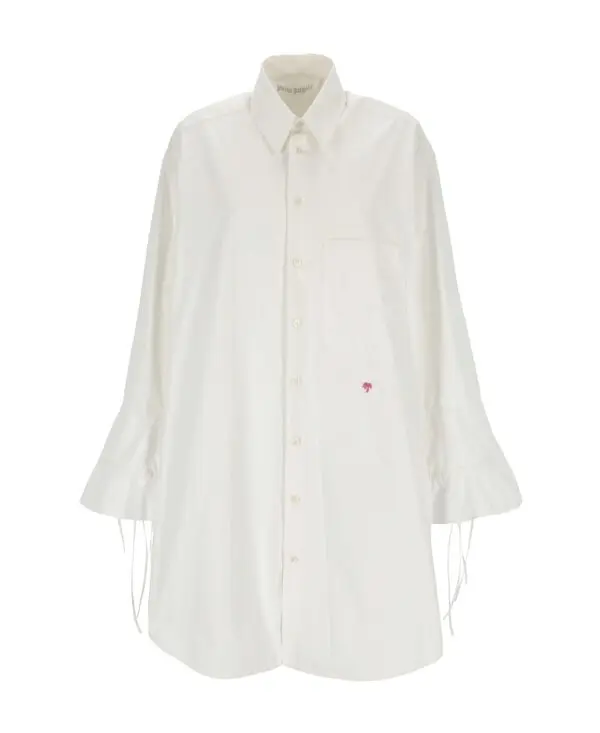Palm Angels Flared-sleeve Buttoned Shirt Dress