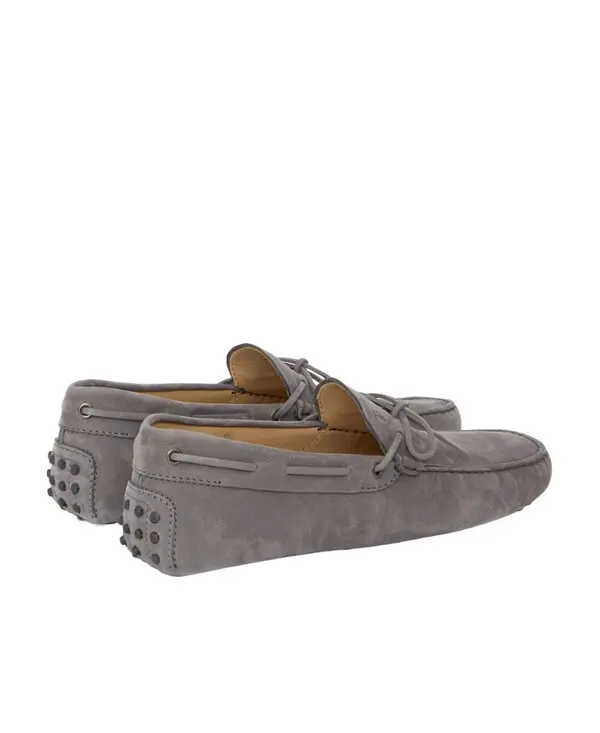 TOD'S Round Toe Slip-on Loafers - Gray