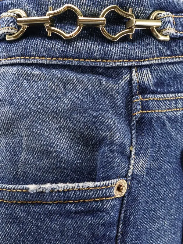 GOLDEN GOOSE Flared Jeans With Gold Chain Detail