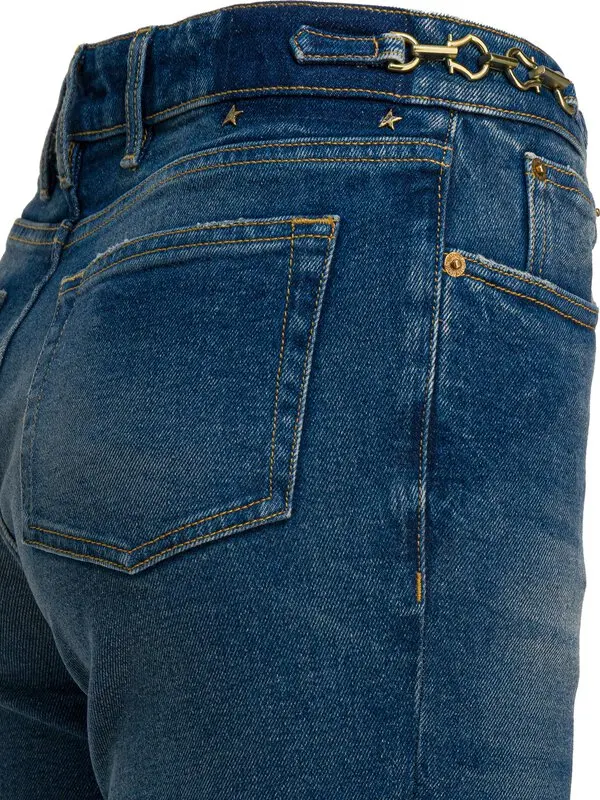 GOLDEN GOOSE Flared Jeans With Gold Chain Detail