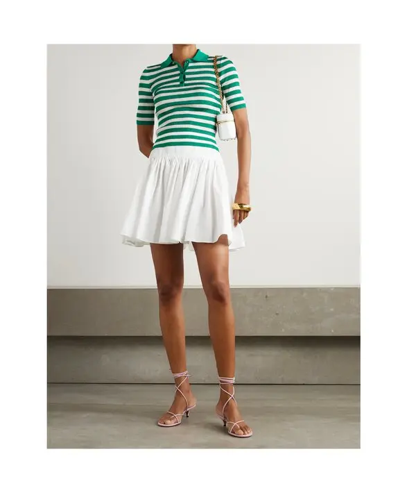 Dolce & Gabbana Striped Ribbed Knit Polo Shirt
