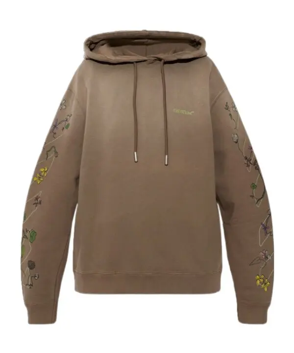 Off-White Floral Embroidered Hoodie