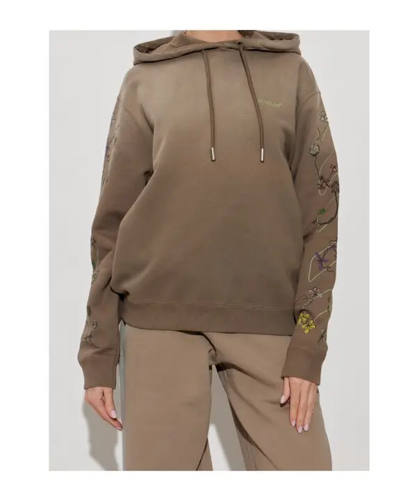 Off-White Floral Embroidered Hoodie