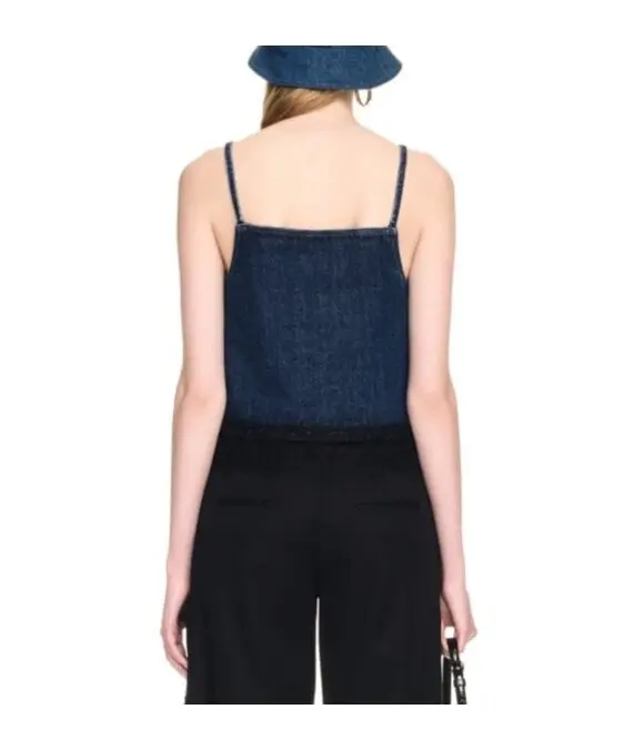 Off-White Lace Trimmed Sleeveless Top