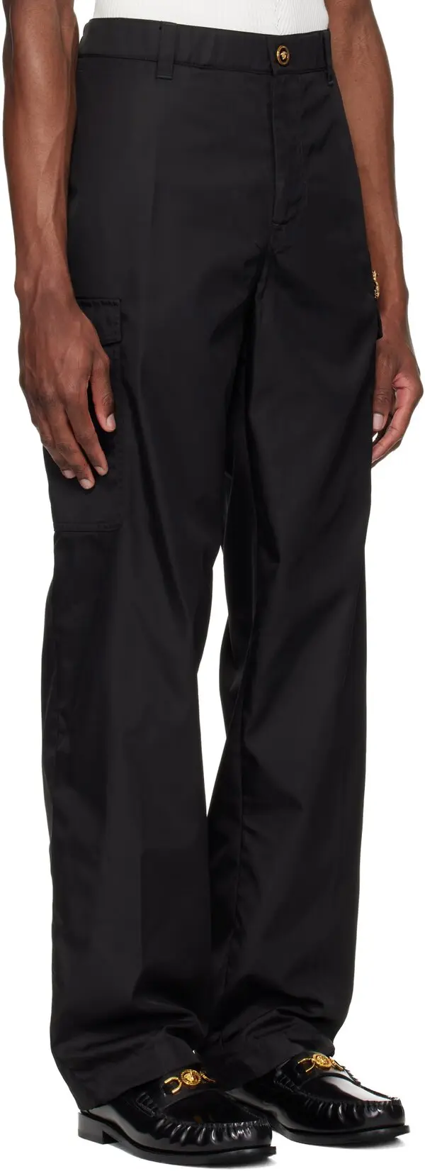 Versace Elasticated-waistband Cargo Pants With Medusa Hardware