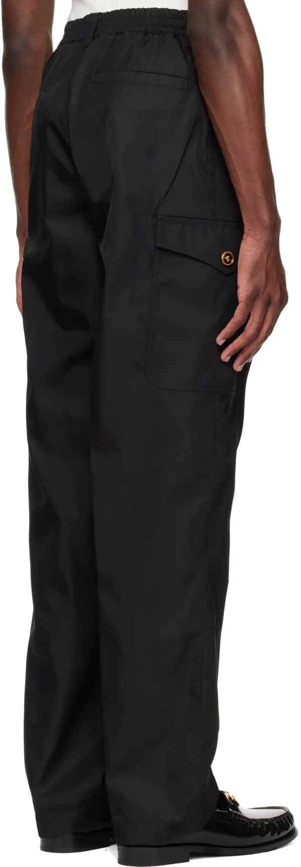 Versace Elasticated-waistband Cargo Pants With Medusa Hardware