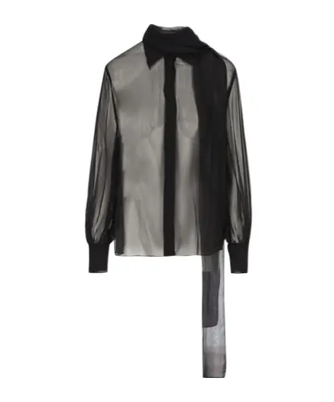 Valentino Garavani Long-sleeved Shirt With Scarf Detail - Black