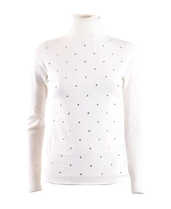Ermanno Scervino High-neck Embellished Sweater - White