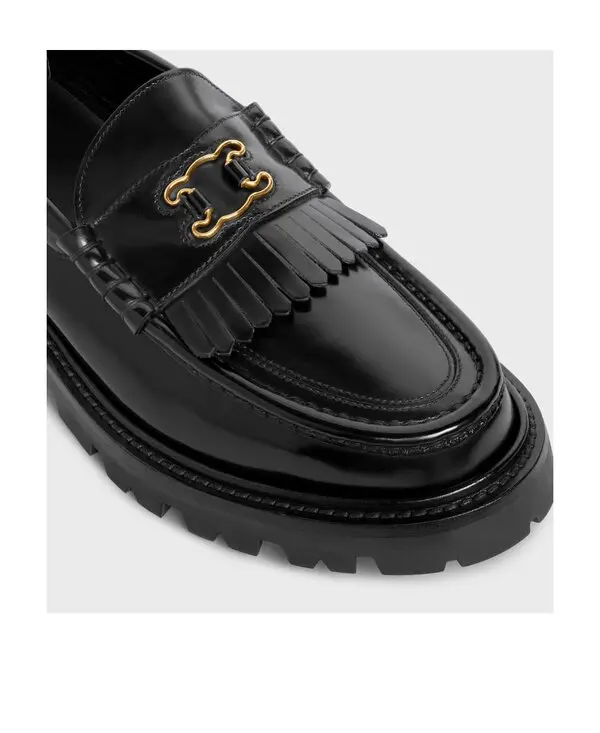 Celine Margaret Loafer With Triomphe Frame In Polished Bull