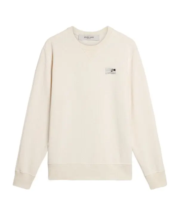 GOLDEN GOOSE Cotton Sweatshirt With Print On The Back - White