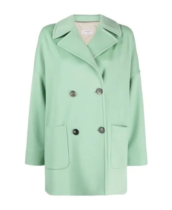 Alberto Biani Double-breasted Virgin Wool Coat