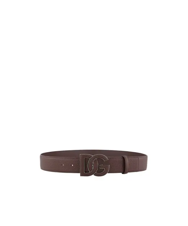 Dolce & Gabbana Logo Plaque Belt - Brown