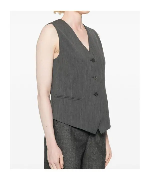 TWINSET Textured Sleeveless V-neck Waistcoat