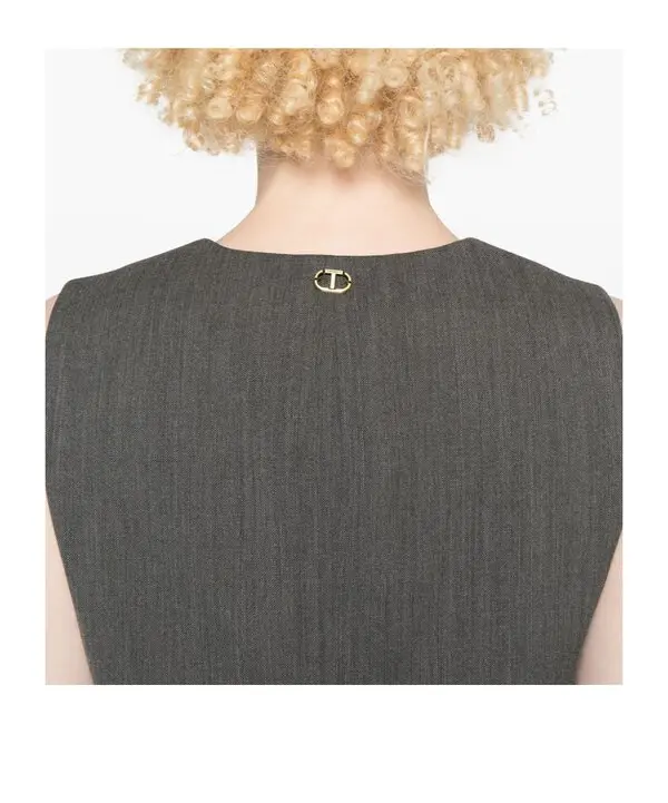TWINSET Textured Sleeveless V-neck Waistcoat