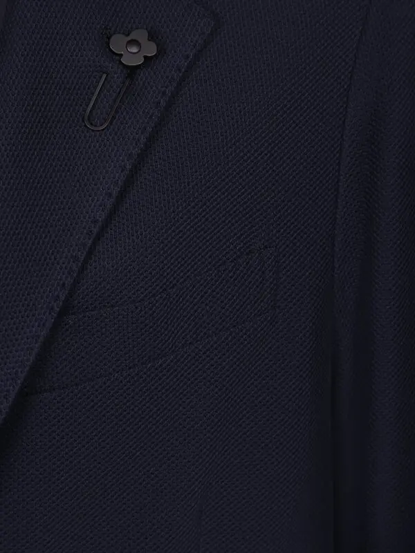 LARDINI Textured Single-breasted Blazer - Blue