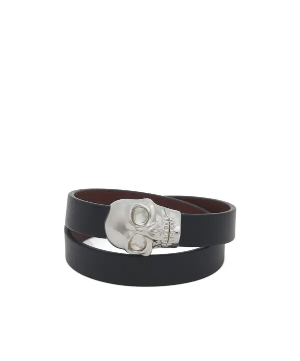 Alexander McQueen Skull Double Wrap Bracelet - Black
