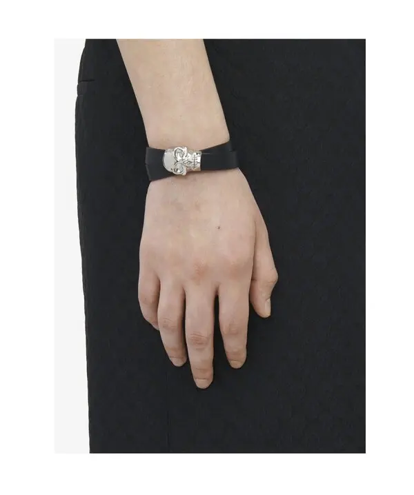 Alexander McQueen Skull Double Wrap Bracelet - Black