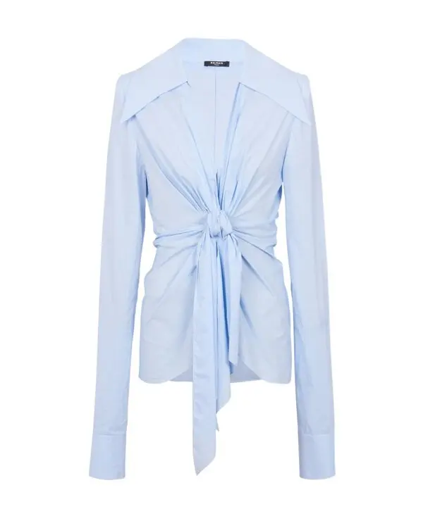 Balmain Poplin Knotted Shirt