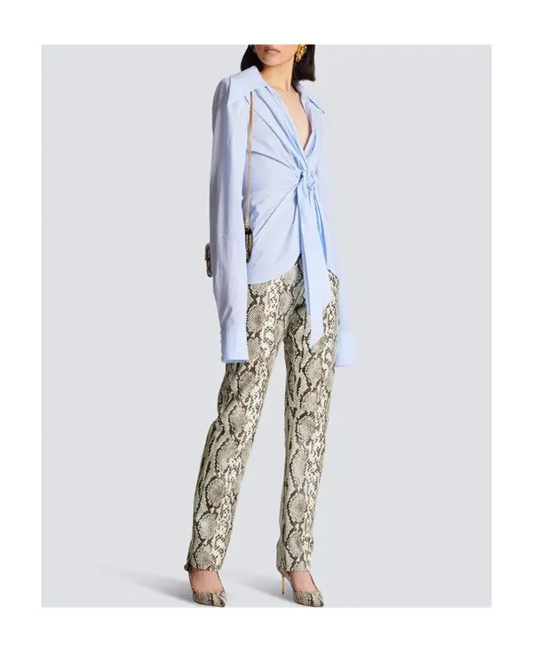 Balmain Poplin Knotted Shirt