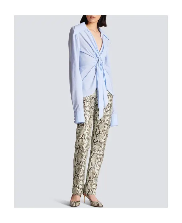 Balmain Poplin Knotted Shirt