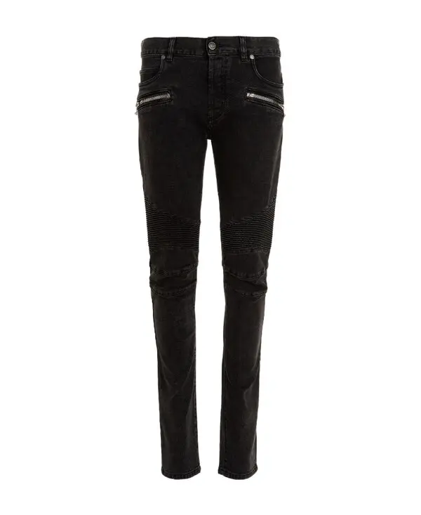 Balmain Zipped Pocket Skinny Jeans - Black