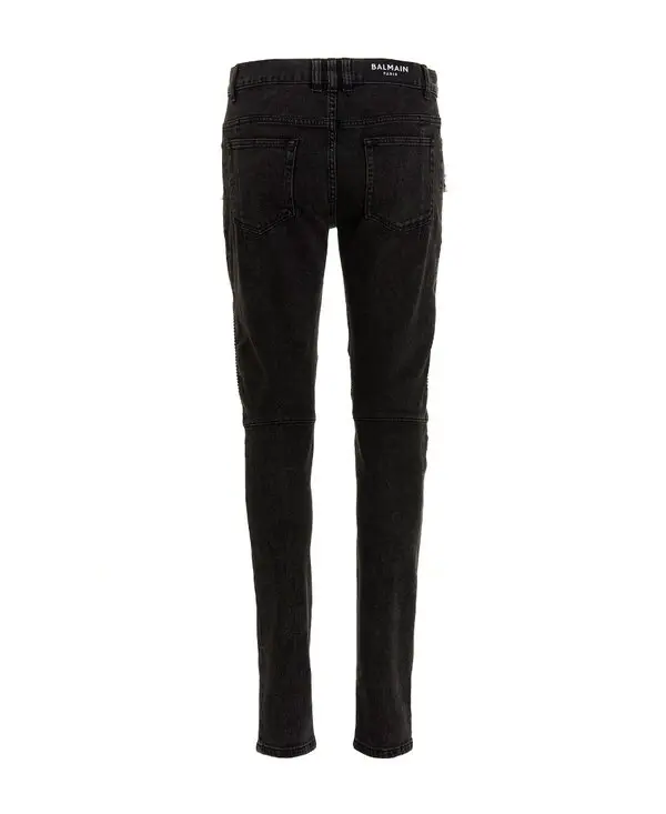 Balmain Zipped Pocket Skinny Jeans - Black