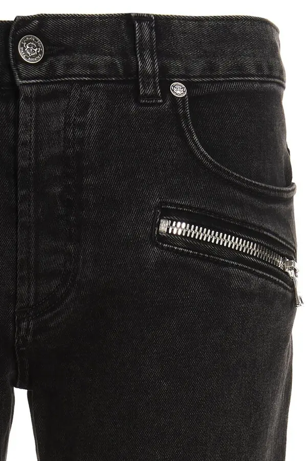 Balmain Zipped Pocket Skinny Jeans - Black