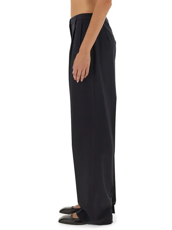 Aspesi Relaxed Fit Pants With Ruched Details - Black