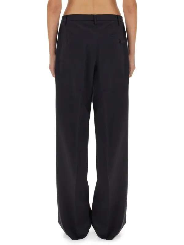 Aspesi Relaxed Fit Pants With Ruched Details - Black