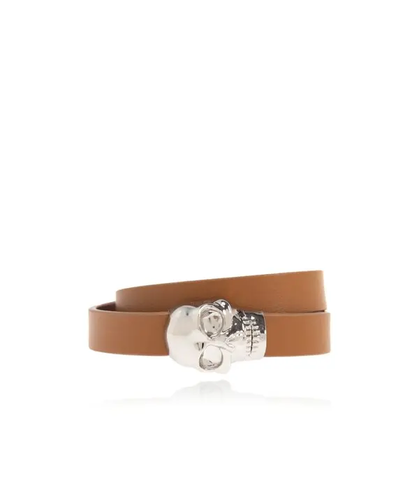 Alexander McQueen Skull Double Wrap Bracelet - Brown