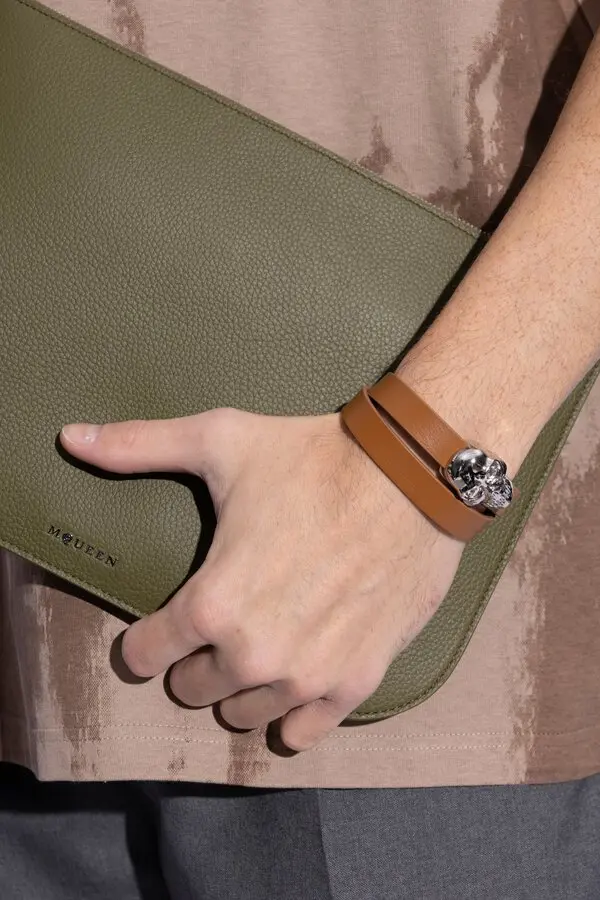 Alexander McQueen Skull Double Wrap Bracelet - Brown