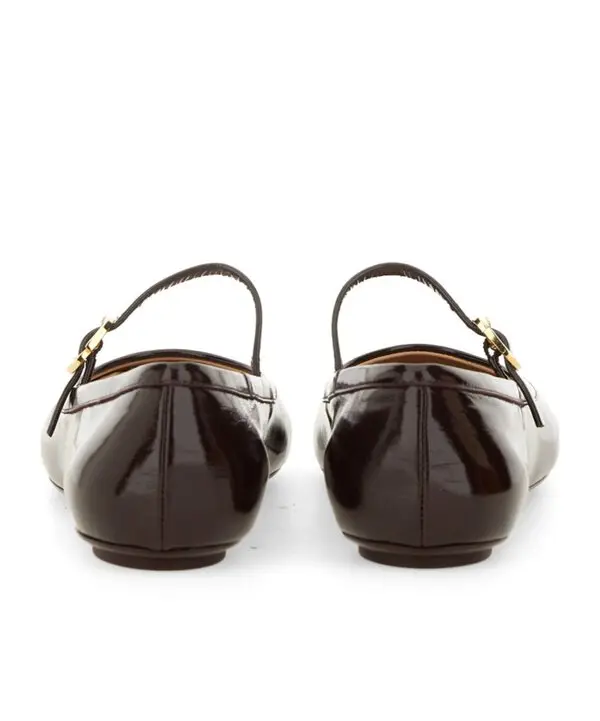 GIANVITO ROSSI Carla Buckle-strap Ballerina Flats
