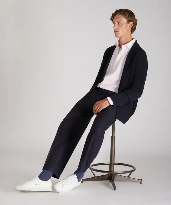 ZANONE Ribbed V-neck Knit Jacket