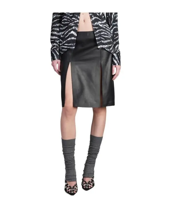 Attico Zippered Skirt - Black