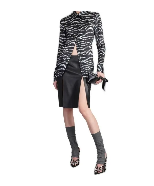Attico Zippered Skirt With Split Design