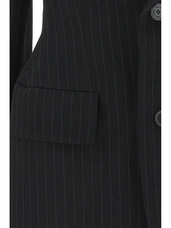 Balenciaga Single-breasted Blazer With Folded Collar - Black/white