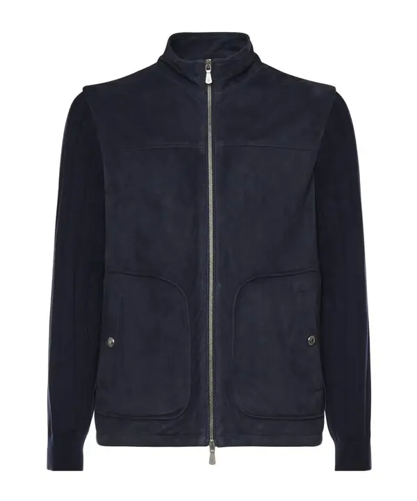 Eleventy Panelled Zip-up Jacket - Black