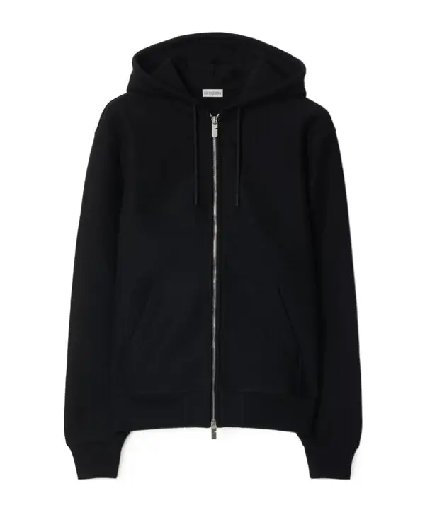 Burberry Logo Print Zip-up Hoodie - Charcoal