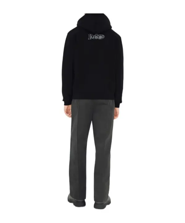 Burberry Logo Print Zip-up Hoodie - Charcoal