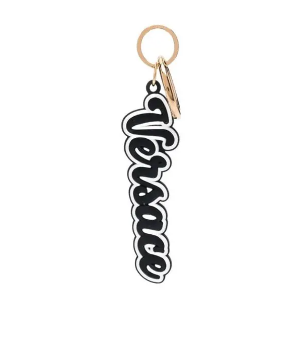 Versace Logo Keyring - Black