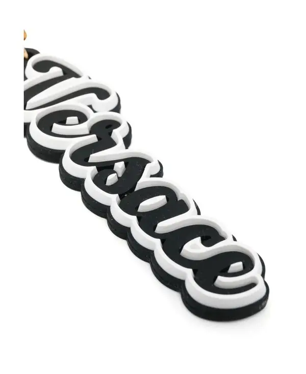 Versace Logo Keyring - Black